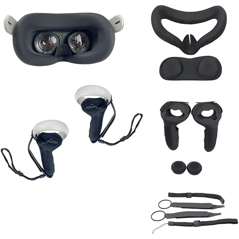 Set protectii gaming, HNSMART, Silicon, Compatibil cu Oculus Quest 2 ...