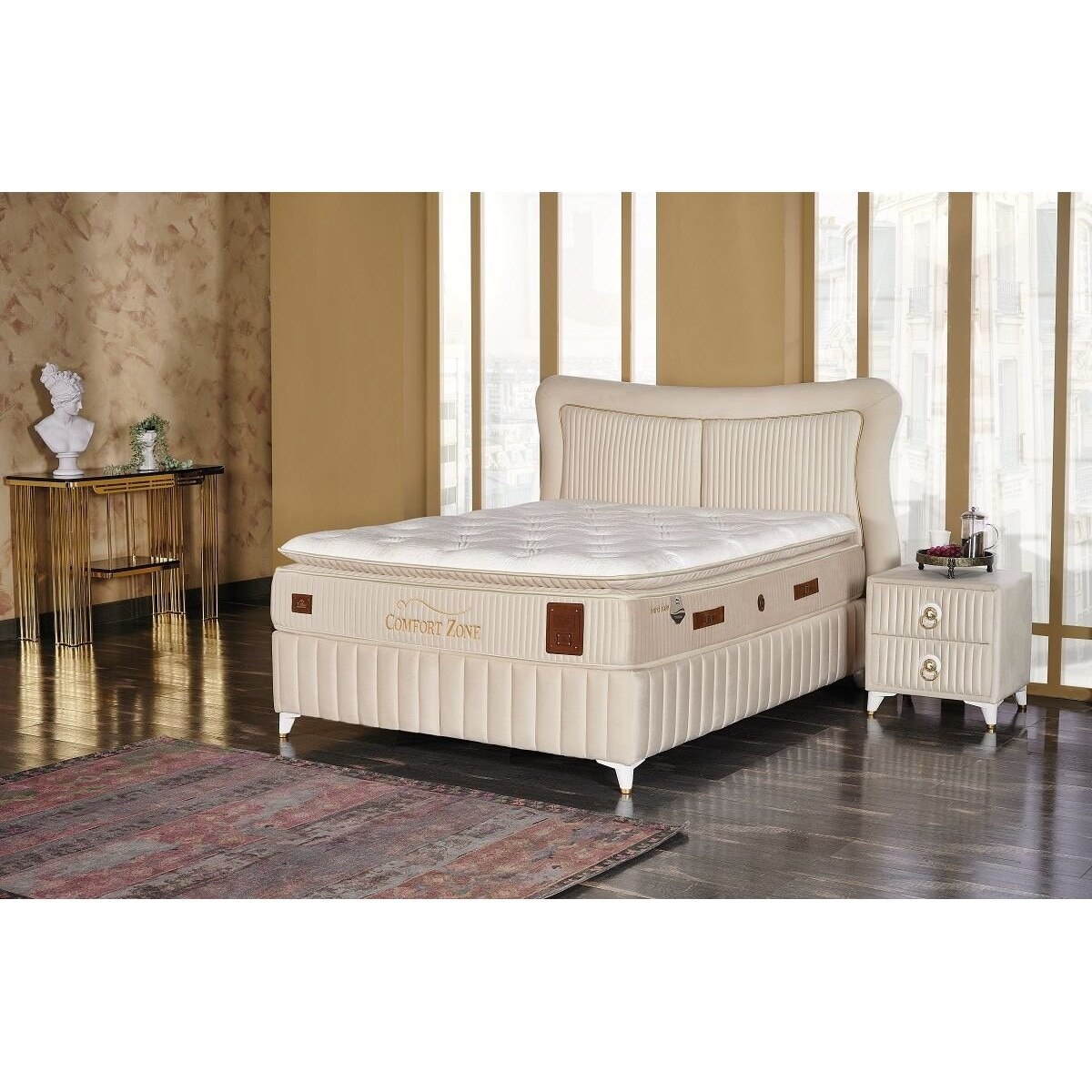 Saltea Ortopedica, Confort Zone, crem, 180x200x33 cm, Cu arcuri ...