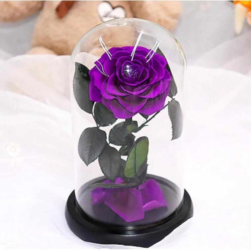 Trandafir criogenat purpuriu bonita, Ø9,5cm in cupola 15x25cm - eMAG.ro