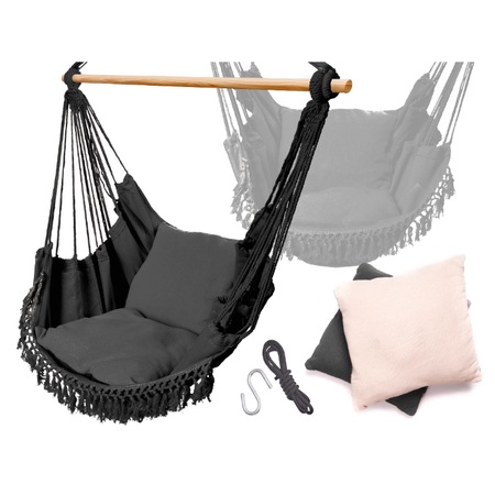 Scaun hamac brazilian, Perne incluse, Negru - eMAG.ro