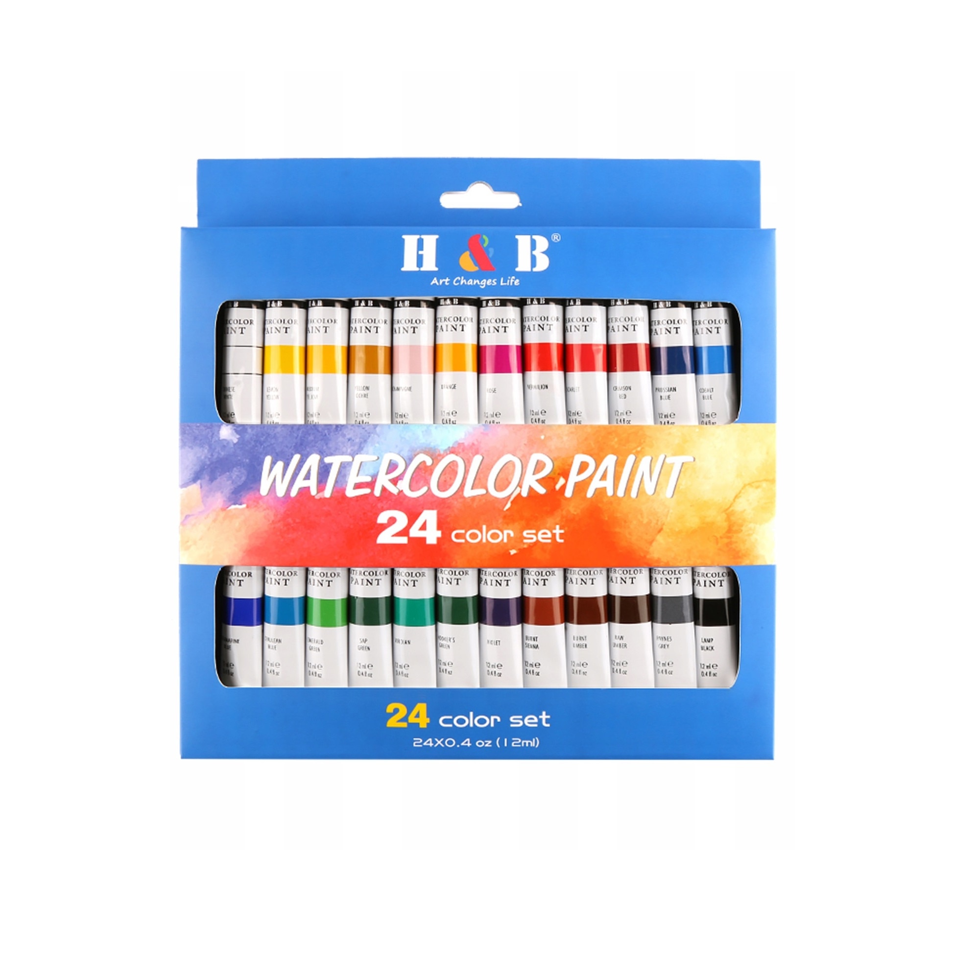 Set de acuarele acrilice H&B, 24x12ml - eMAG.ro