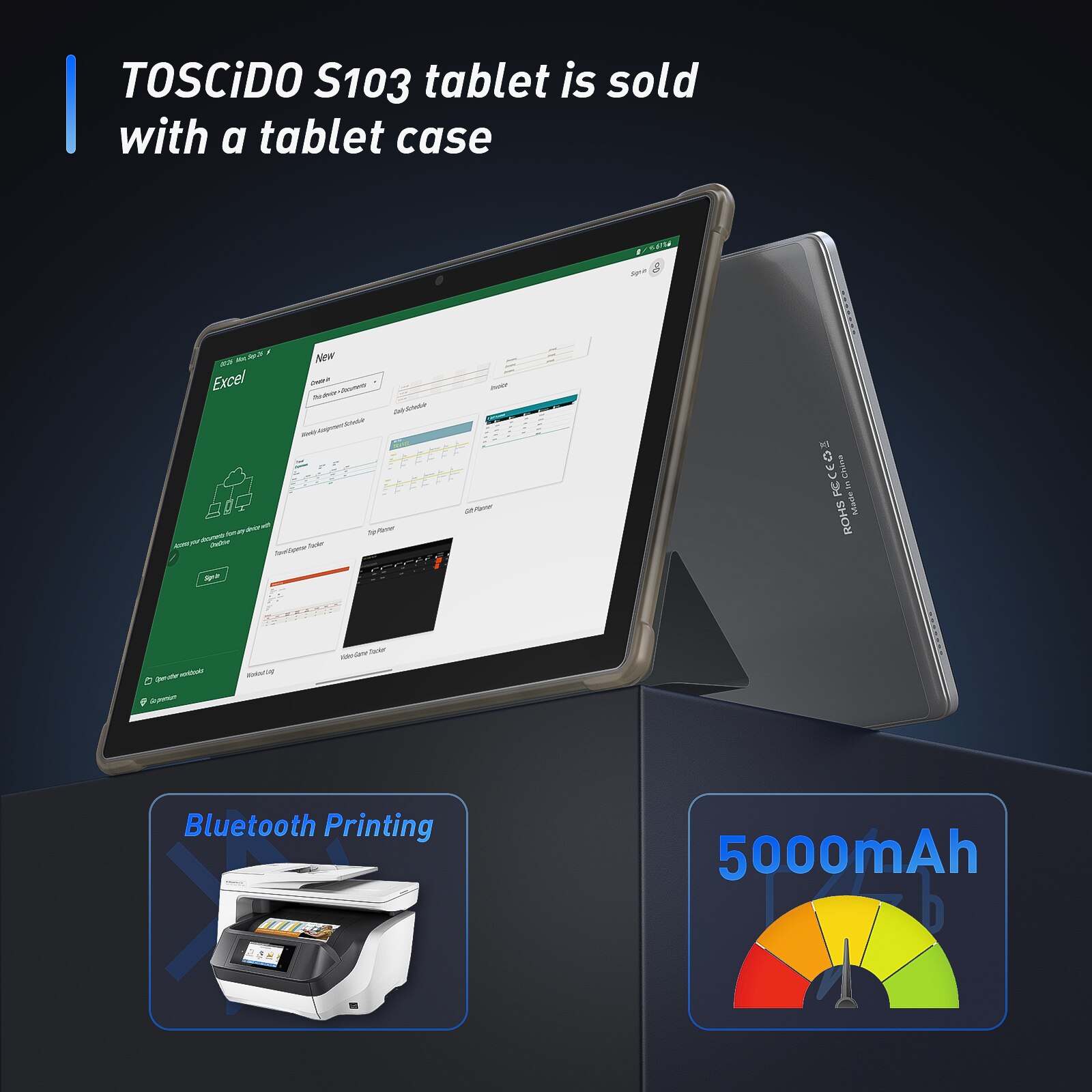 Tableta TOSCIDO S103, 10.1", Octa-Core, Android 11, 4GB RAM, 64GB ROM ...