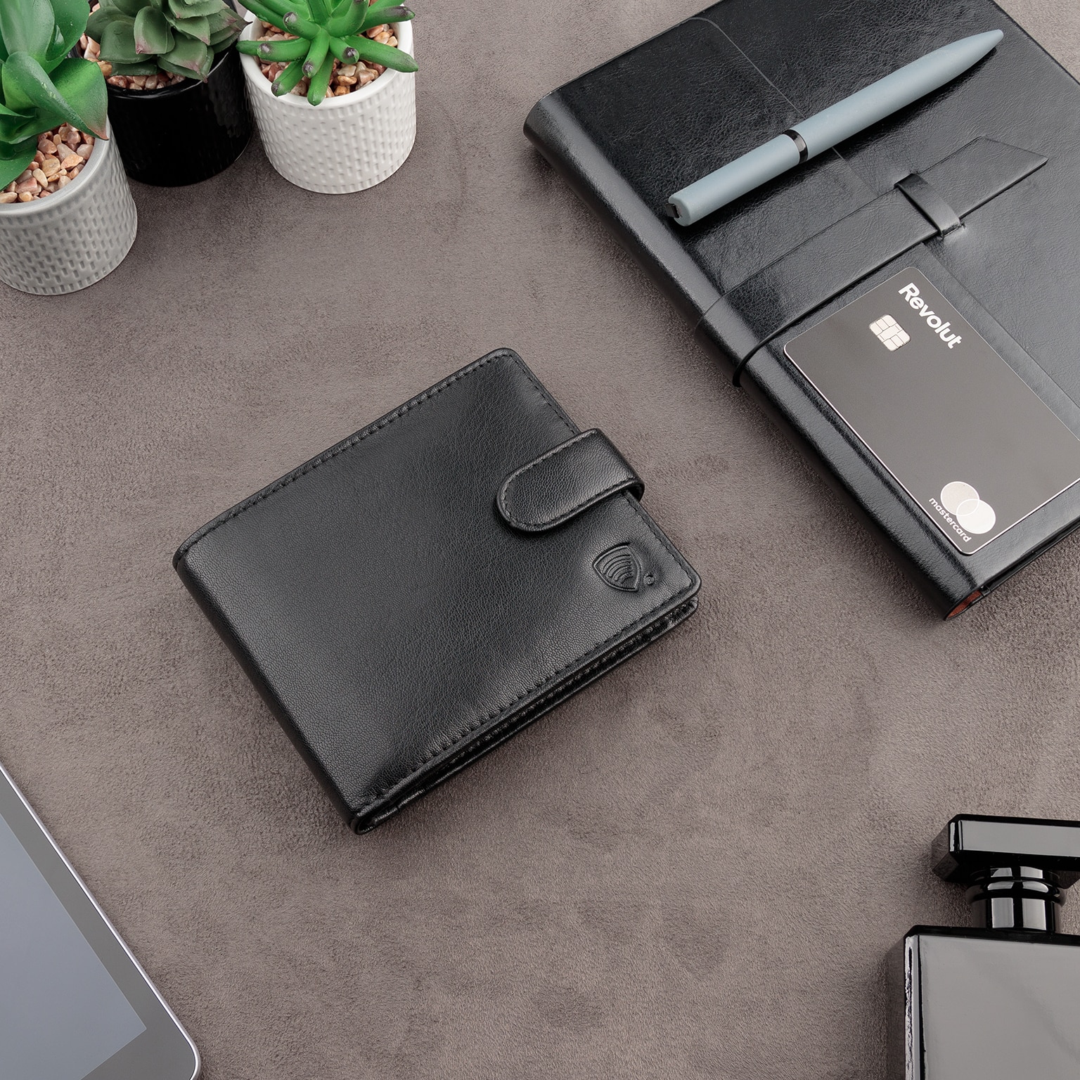 Portofel barbati din Piele Naturala, Protectie RFID, Buzunar Carte de ...