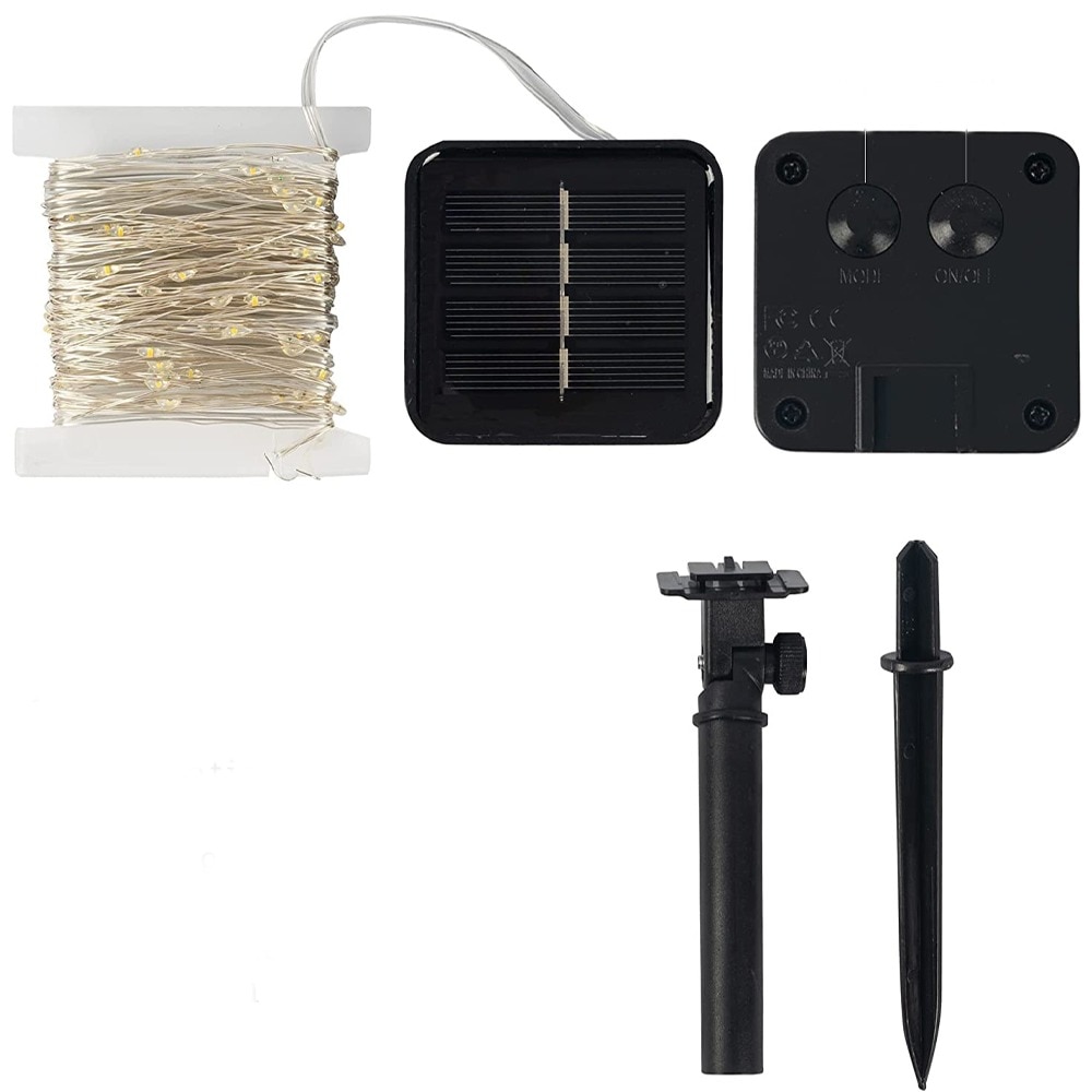 Instalatie de Craciun cu Panou Solar Zenino - 10M, 8 Moduri de Lumina ...