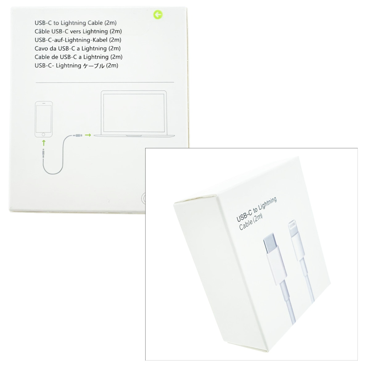 Cablu tip lightning la USB-C, pentru dispozitive Apple, A1703, 2m, alb ...