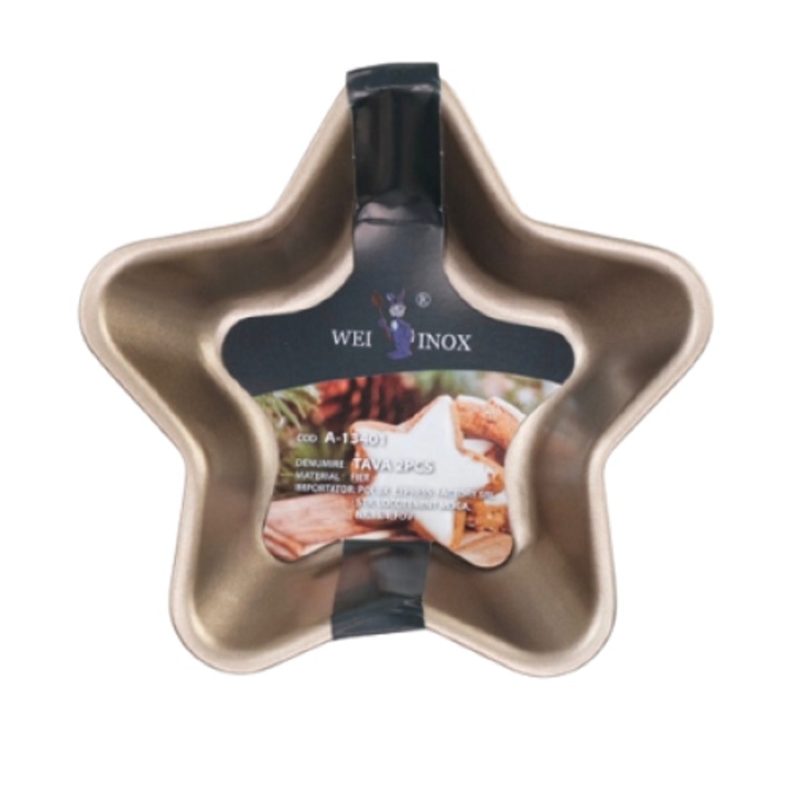 Set 2 tavi cuptor, forma stea, 12 x 2,2 cm - eMAG.ro