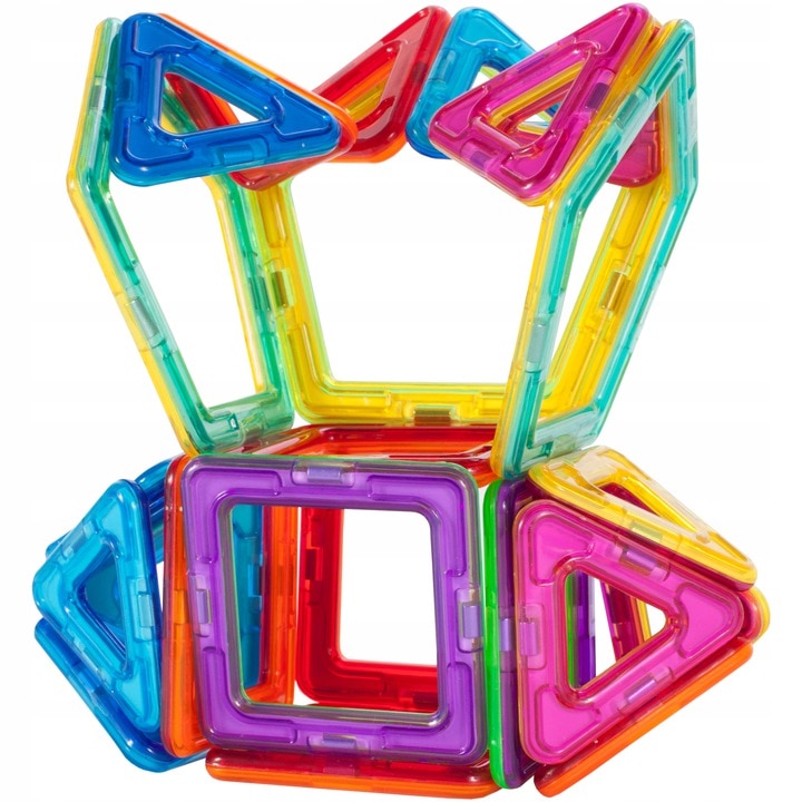 Set Piese Magnetice de Construit Educational si Creativ pentru Copii ...