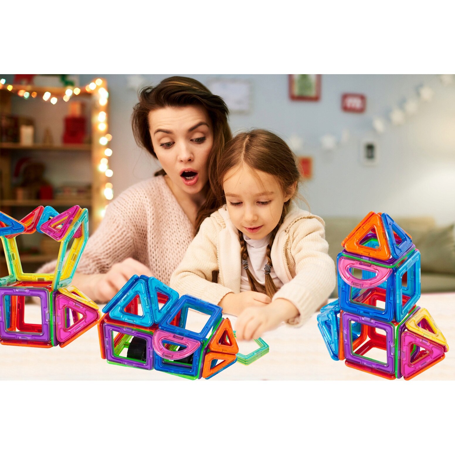 Set Piese Magnetice de Construit Educational si Creativ pentru Copii ...