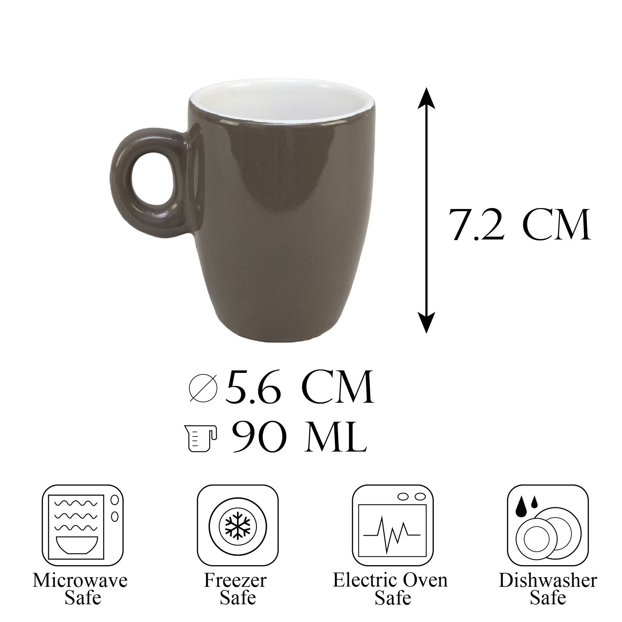 Ceasca expresso, Cesiro, 90 ml, Alb/Maro - eMAG.ro