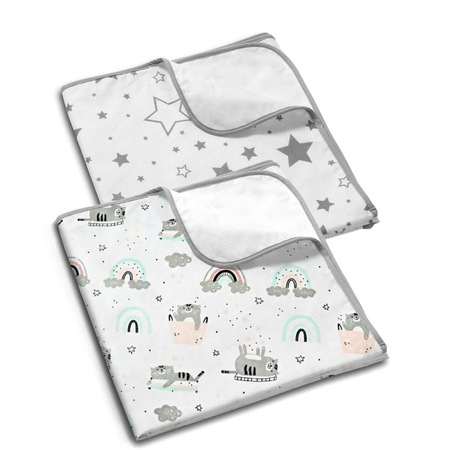 Set 2 aleze impermeabile refolosibile din bumbac 78x60 cm Kidizi ...