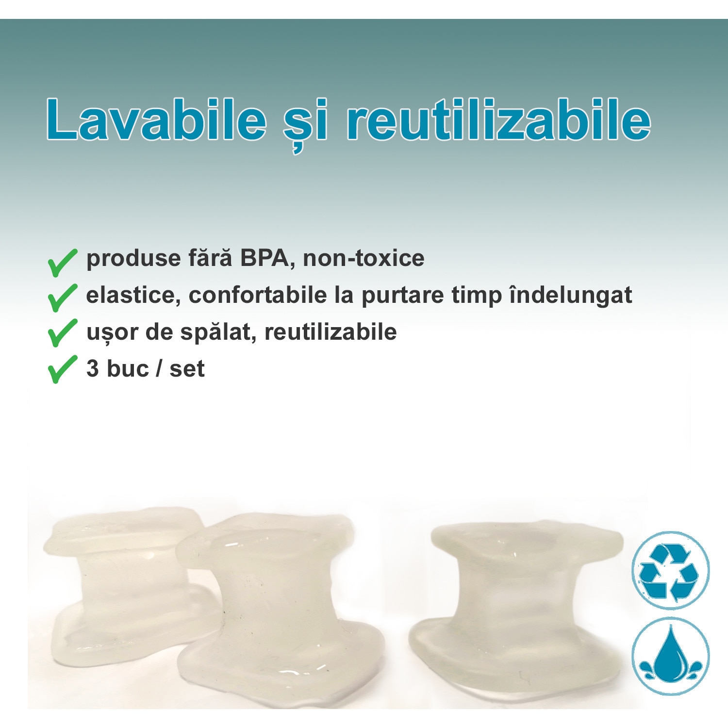 Set 3 distantiere elastice pentru monturi, marimea S, separatoare ...