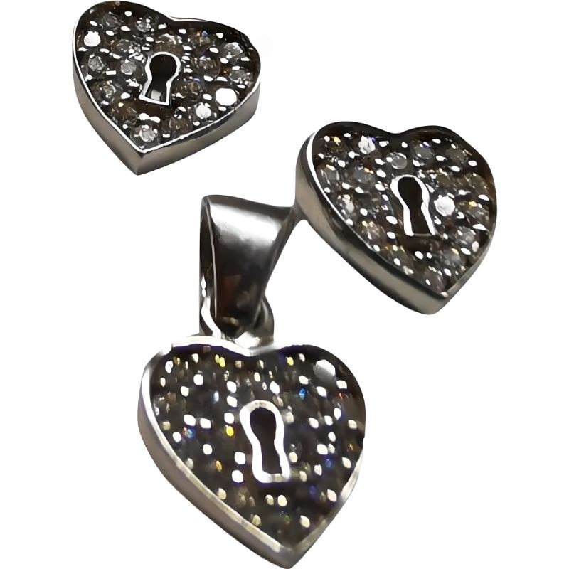 Set Argint 925 Inimioara cu Yala - eMAG.ro