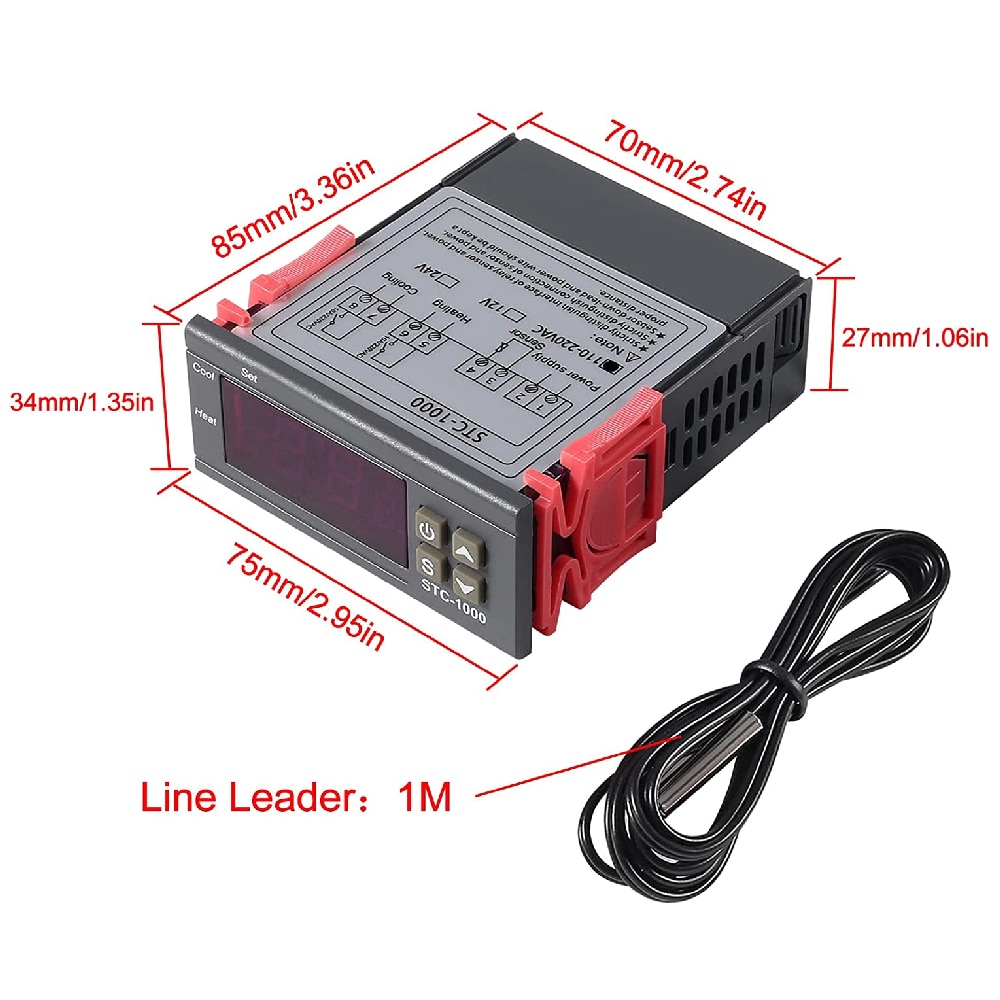 Controler digital de temperatura, TopGearWorld, Afisaj LCD, Gri - eMAG.ro