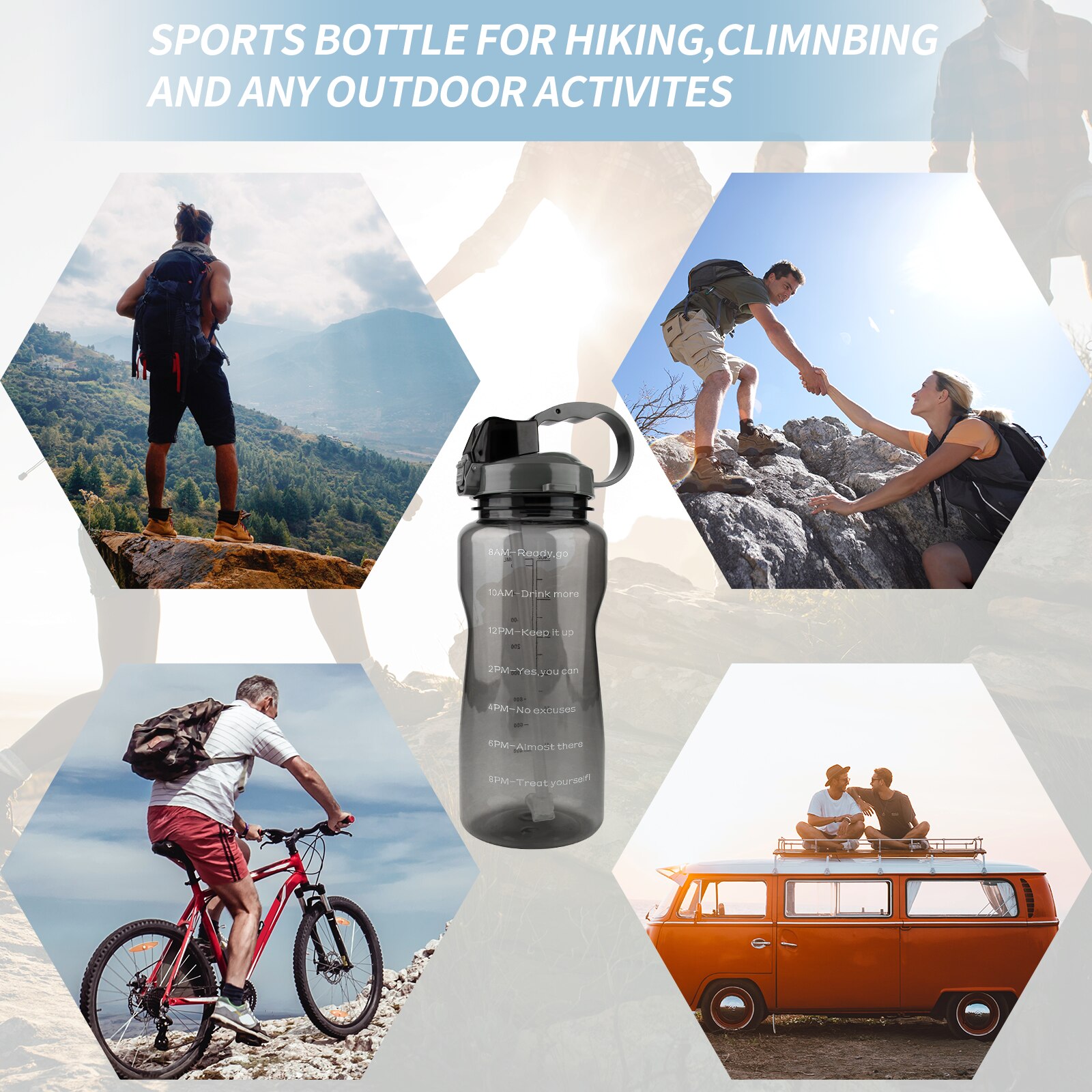 TopGearWorld Vizes palack 2L, Tritan, 2L, szürke - eMAG.hu