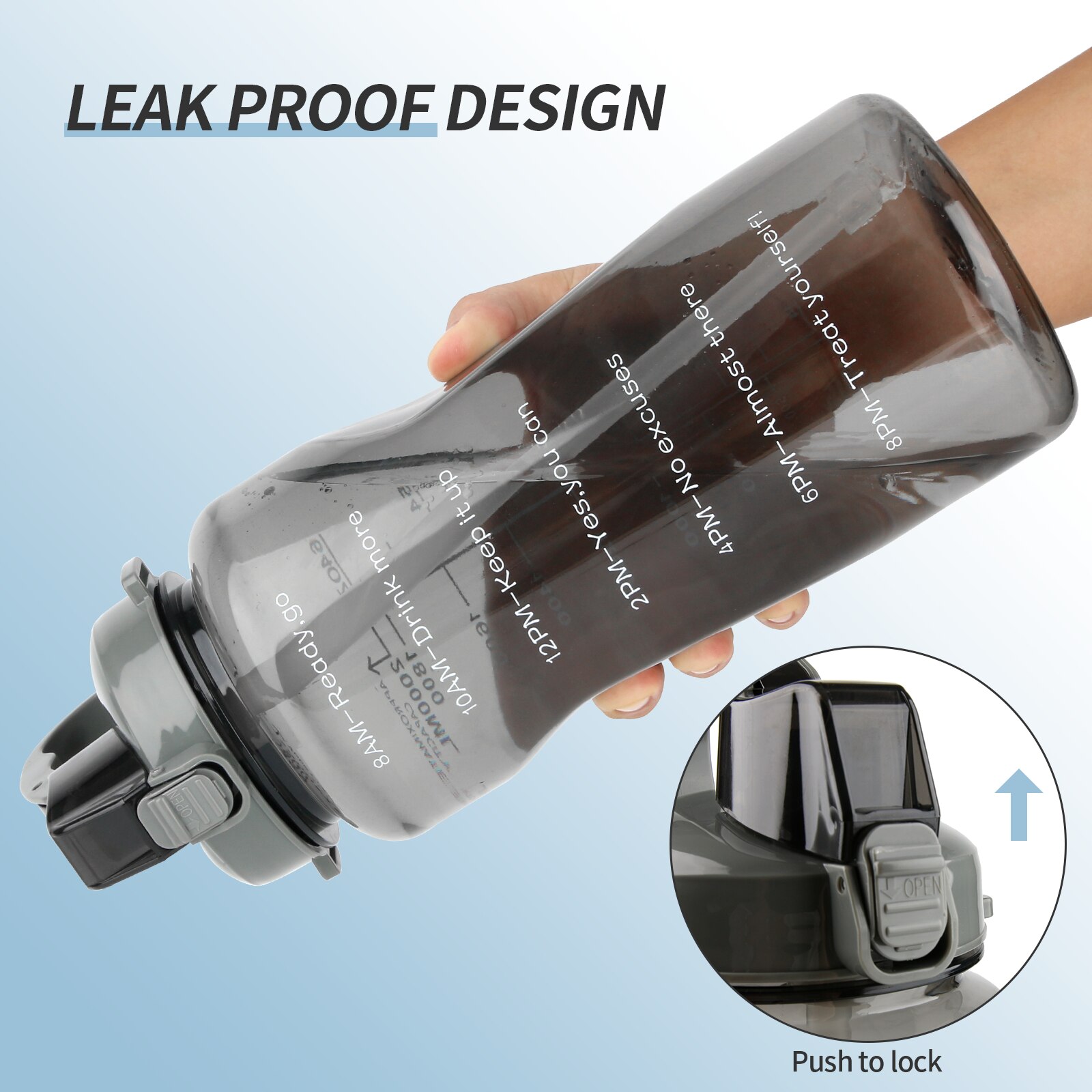 TopGearWorld Vizes palack 2L, Tritan, 2L, szürke - eMAG.hu