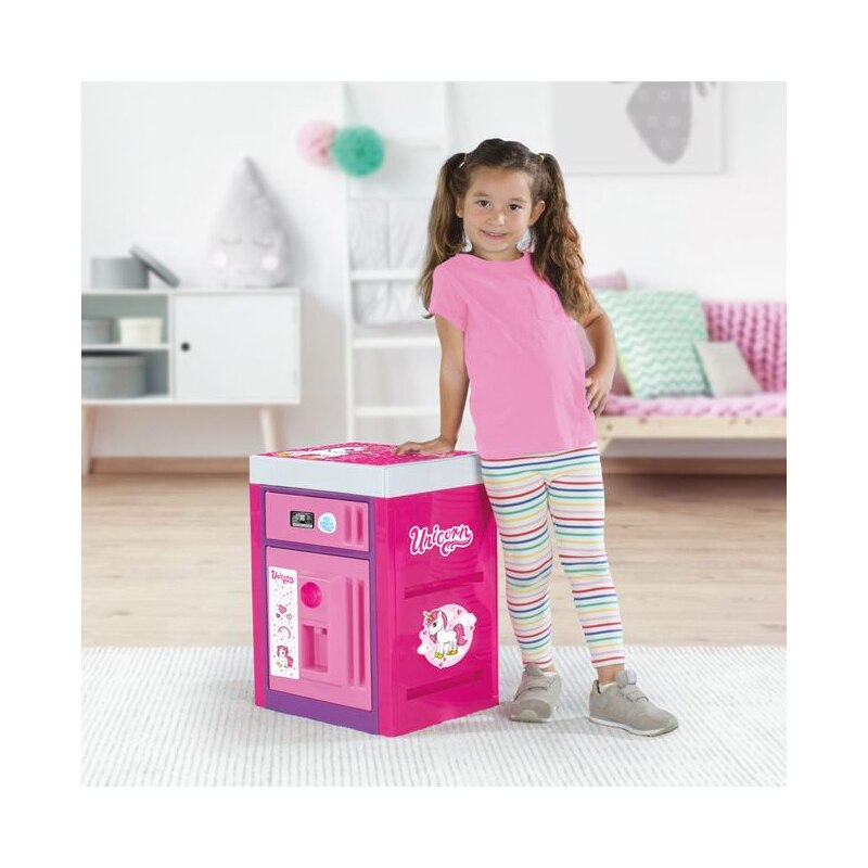 Frigider de jucarie, Accesorii, Design realist, Plastic, 3+ ani, Roz ...