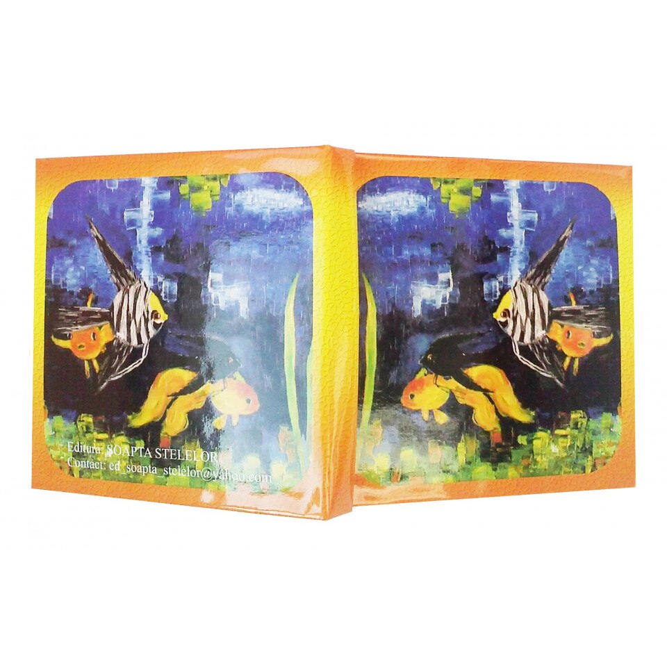 Carnet cartonat Acvatic 10 x 10 cm, 100 foi, 50 dictando cu inimioara ...
