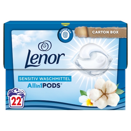 Capsule de spalat, Lenor, All-in-1 Pods, 22 de spalari, Sensibile - eMAG.ro