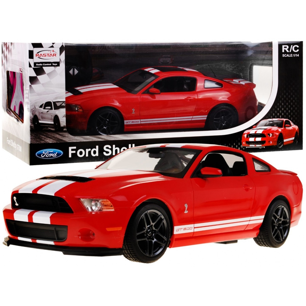 Masina Ford Shelby Mustang GT500 Rastar, 1:14, Cu telecomanda, Plastic ...