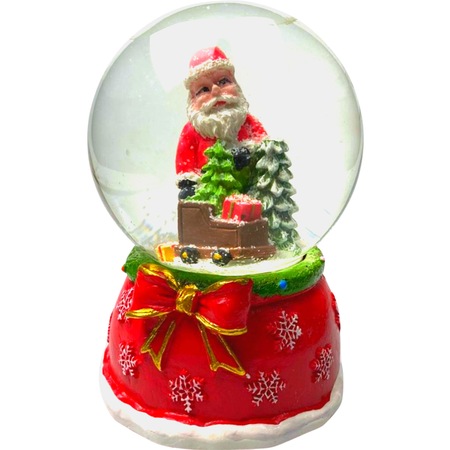 Decoratiune muzicala glob cu zapada, cu lumini si muzica, Mos Craciun ...