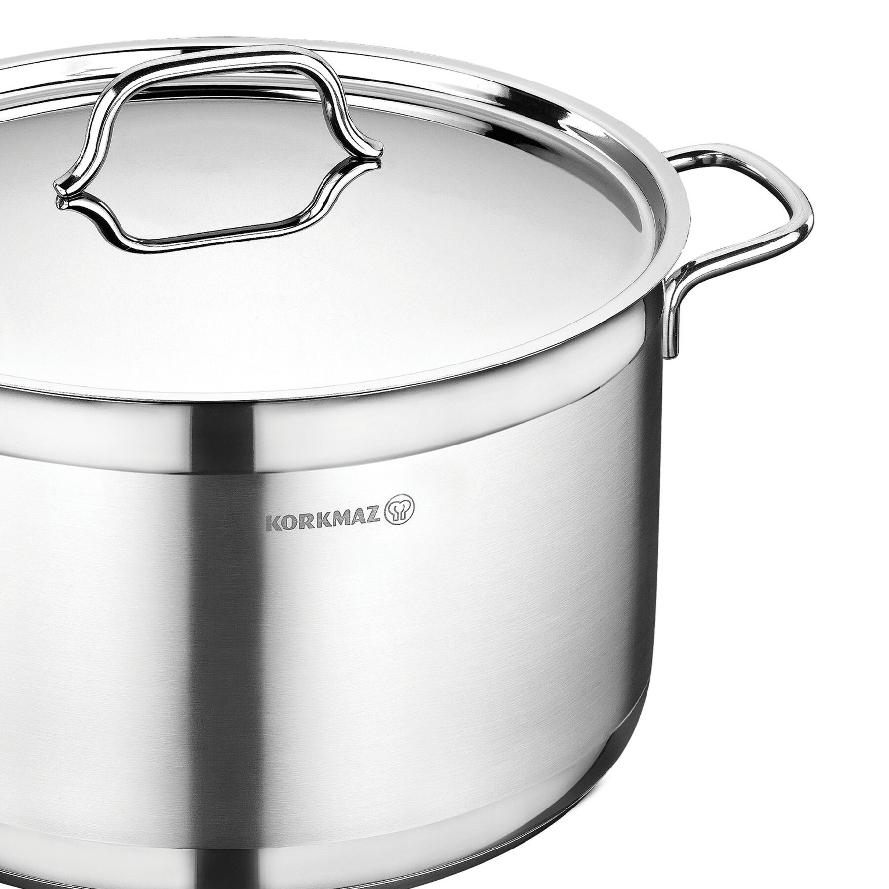 Oala inox, cu capac, 30cm/11L, "Alfa" - Korkmaz - eMAG.ro