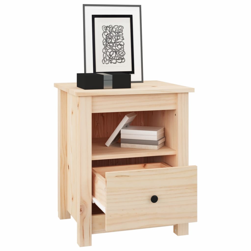 Set Noptiere vidaXL, 2 piese, 40x35x49 cm, lemn masiv de pin - eMAG.ro