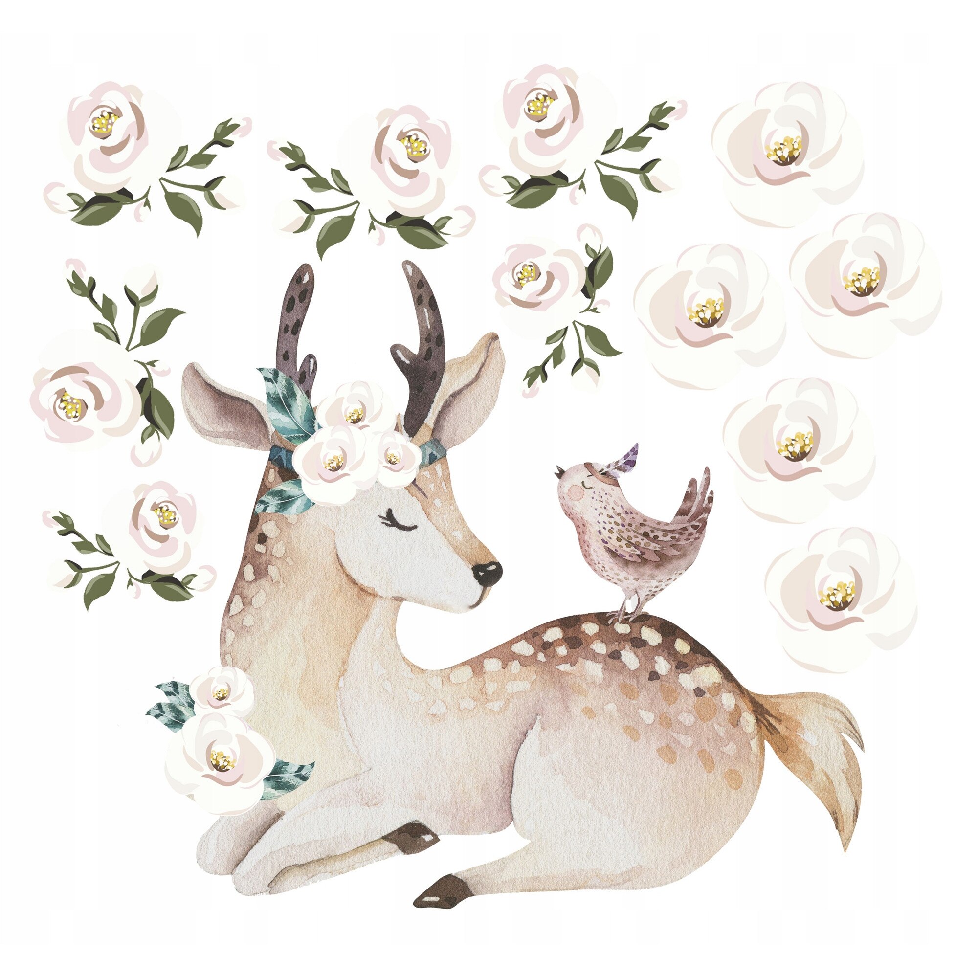 Autocolant de perete, 100 x 100, Imprimeu cu flori, Autoadeziv ...