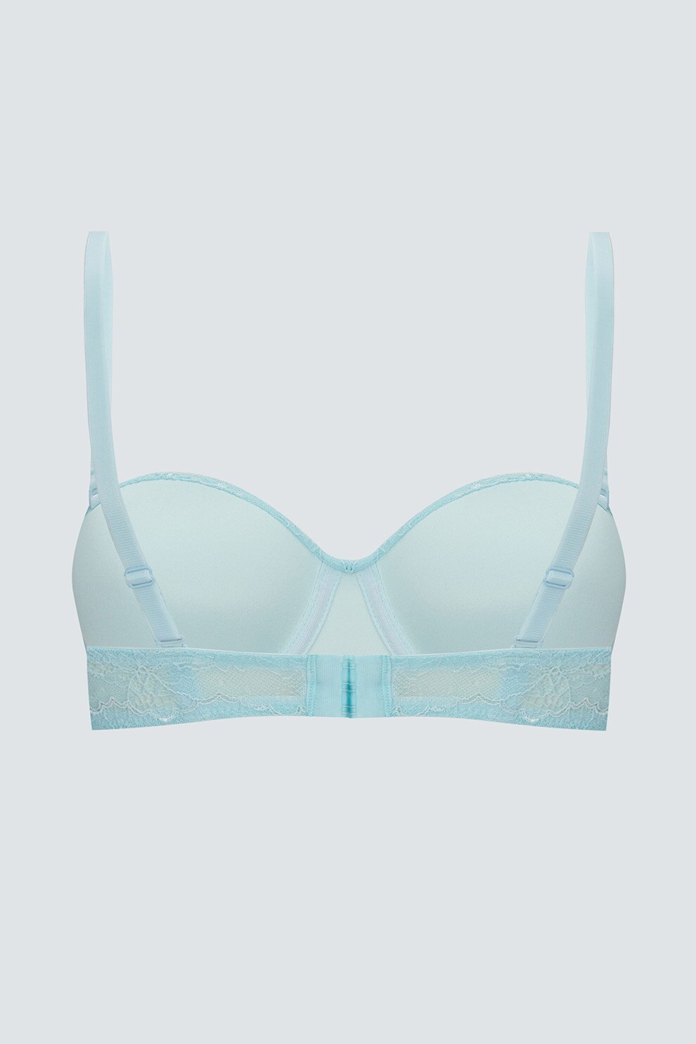 LC WAIKIKI, Sutien din dantela cu sustinere metalica, Albastru pastel ...