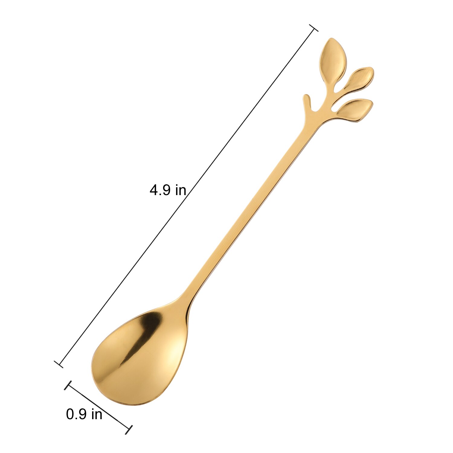 Set 8 lingurite, Inox, 13 cm, Auriu - eMAG.ro