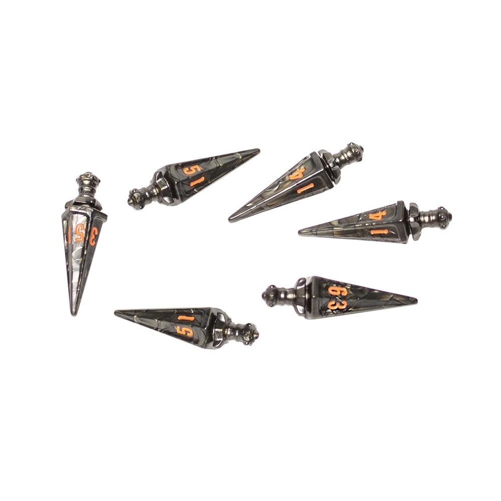 Set 6 Zaruri PolyHero Dice Warrior d6 Swords Steel Grey - eMAG.ro