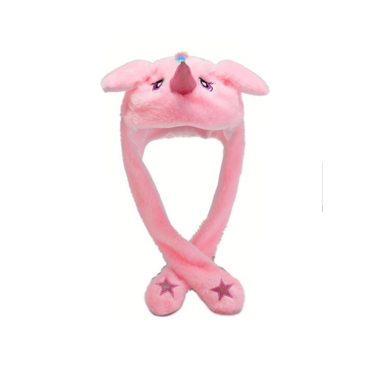 Caciula pentru copii, model Unicorn, leduri si miscari din urechi, roz ...