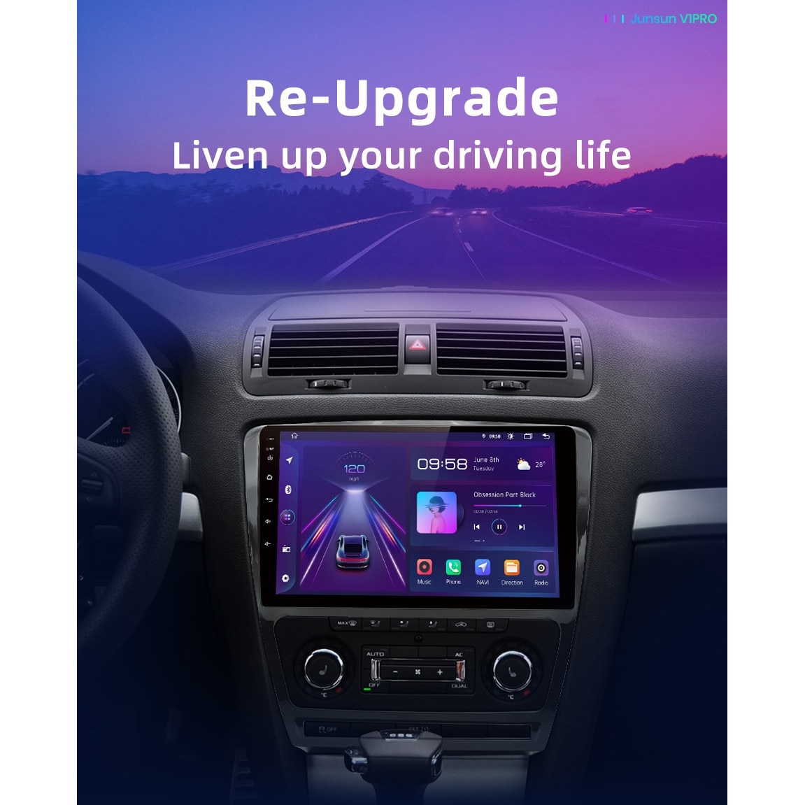 Navi ABC Android 11 Navigáció, 10,1 hüvelykes képernyő, 2 GB RAM 32 GB ...