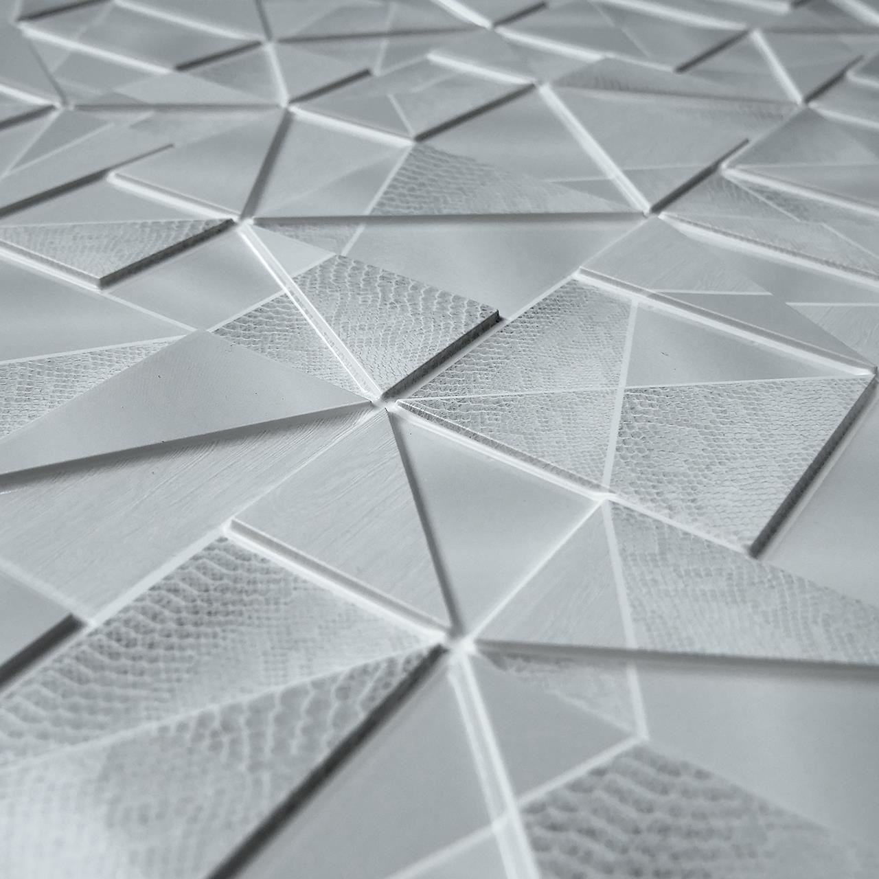 Panou decorativ, PVC, model marmura 3D, abstract, nuante gri, 96x48.5 ...