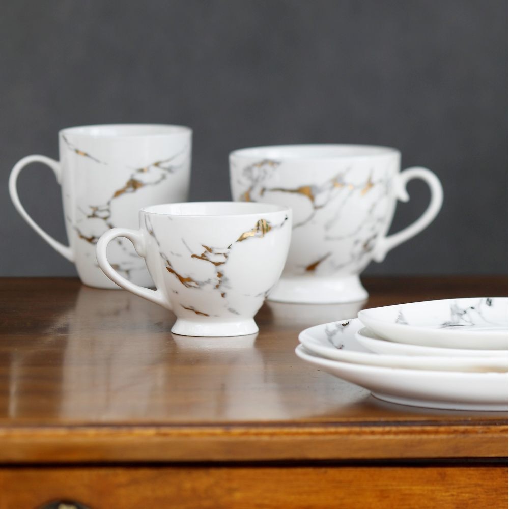 Set 6 cani, Villa Italia, Portelan, 450ml, Multicolor - eMAG.ro