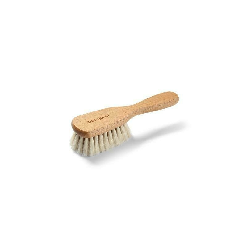 Perie par natural, din lemn, Baby Ono, crem, 16 cm - eMAG.ro