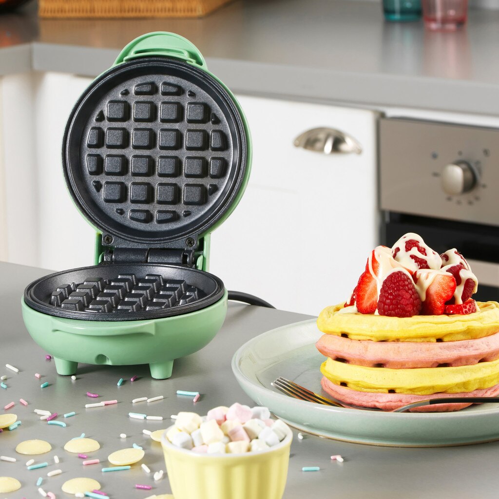 Aparat electric pentru vafe Petra, 550 W, verde pastel, placa ...