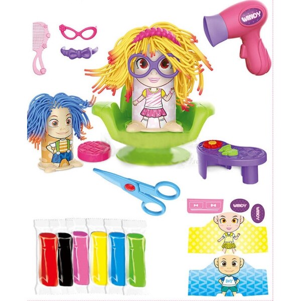 Set Coafor cu plastilina, 23 accesorii, 3+ ani, Salamandra Kids - eMAG.ro