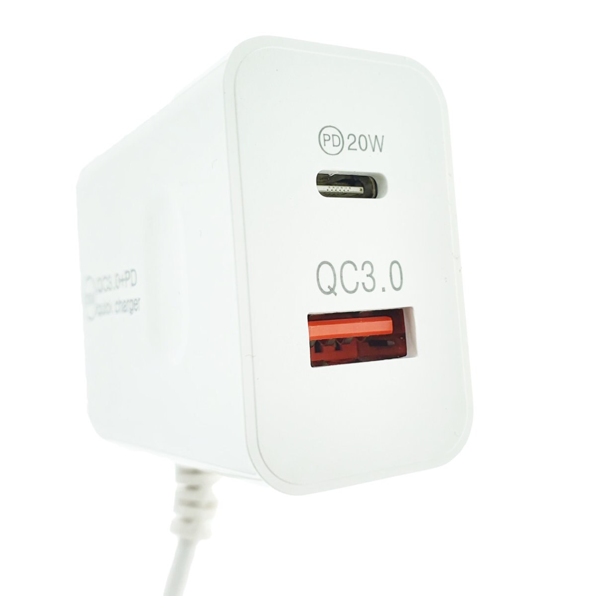 Set incarcator retea cu cablu USB Tip C, QC 3.0, PD, 20W, cu port USB ...