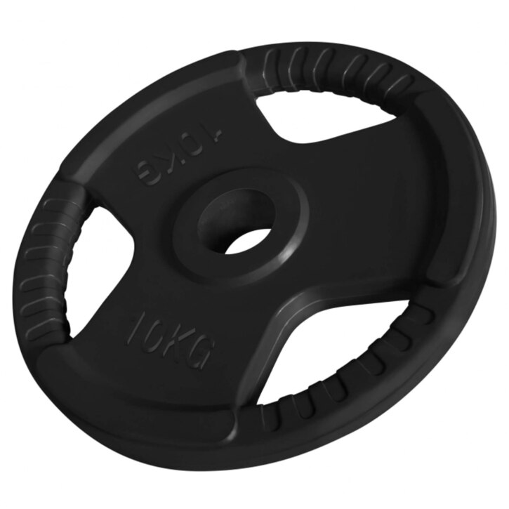 Disc din fier cauciucat, Gorilla Sports, olimpic, cu grip, 10 Kg, 50 ...