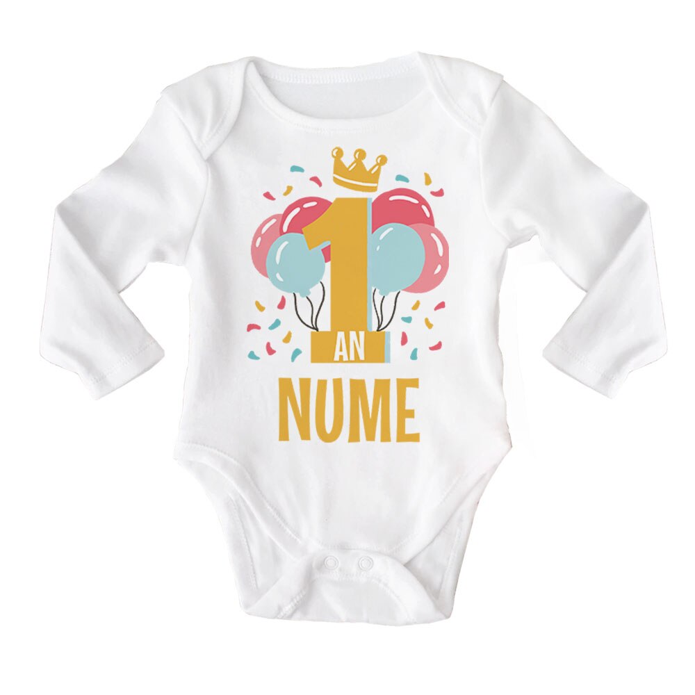 Body bebe personalizat cu Primul anisor, alb, 100% bumbac, 12-18 luni ...