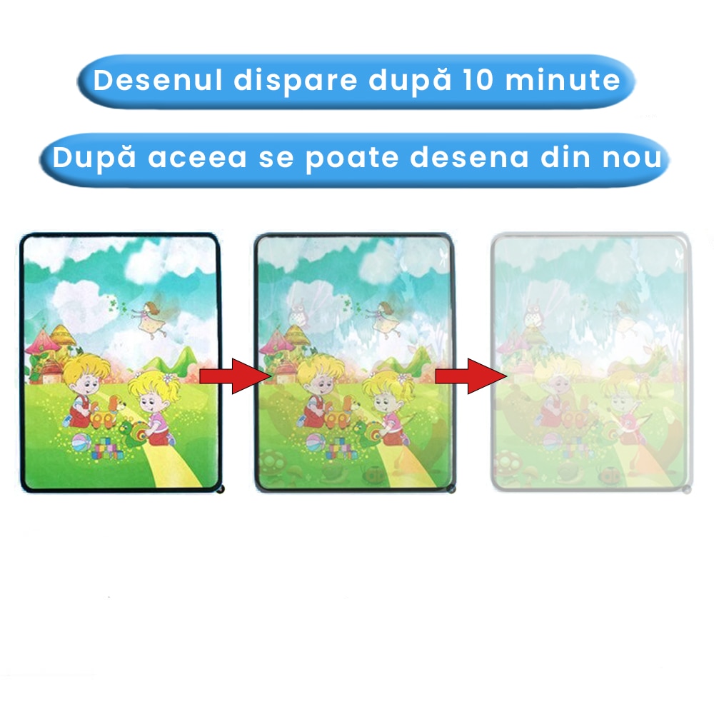 Carte de colorat cu apa Magic Book, Reutilizabila, plina de culori ...
