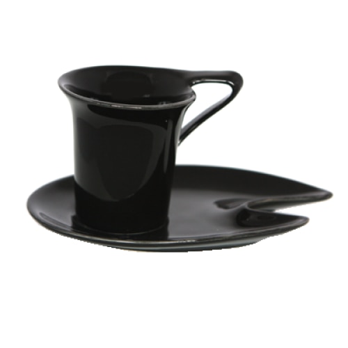 Set ceasca cu farfurioara din portelan Raki 50ml neagra 012145 - eMAG.ro