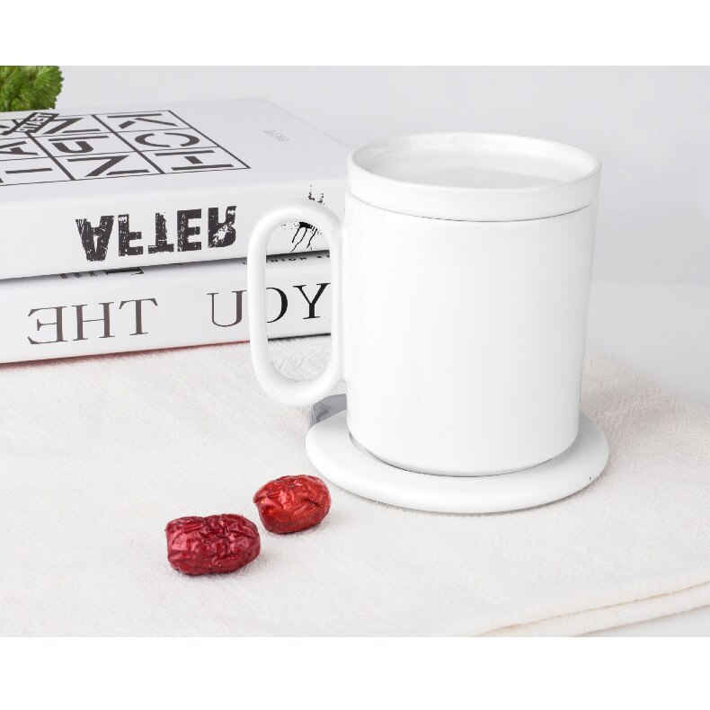 Set cana cafea cu plita + incarcator wireless telefon, ceasca ceramica ...