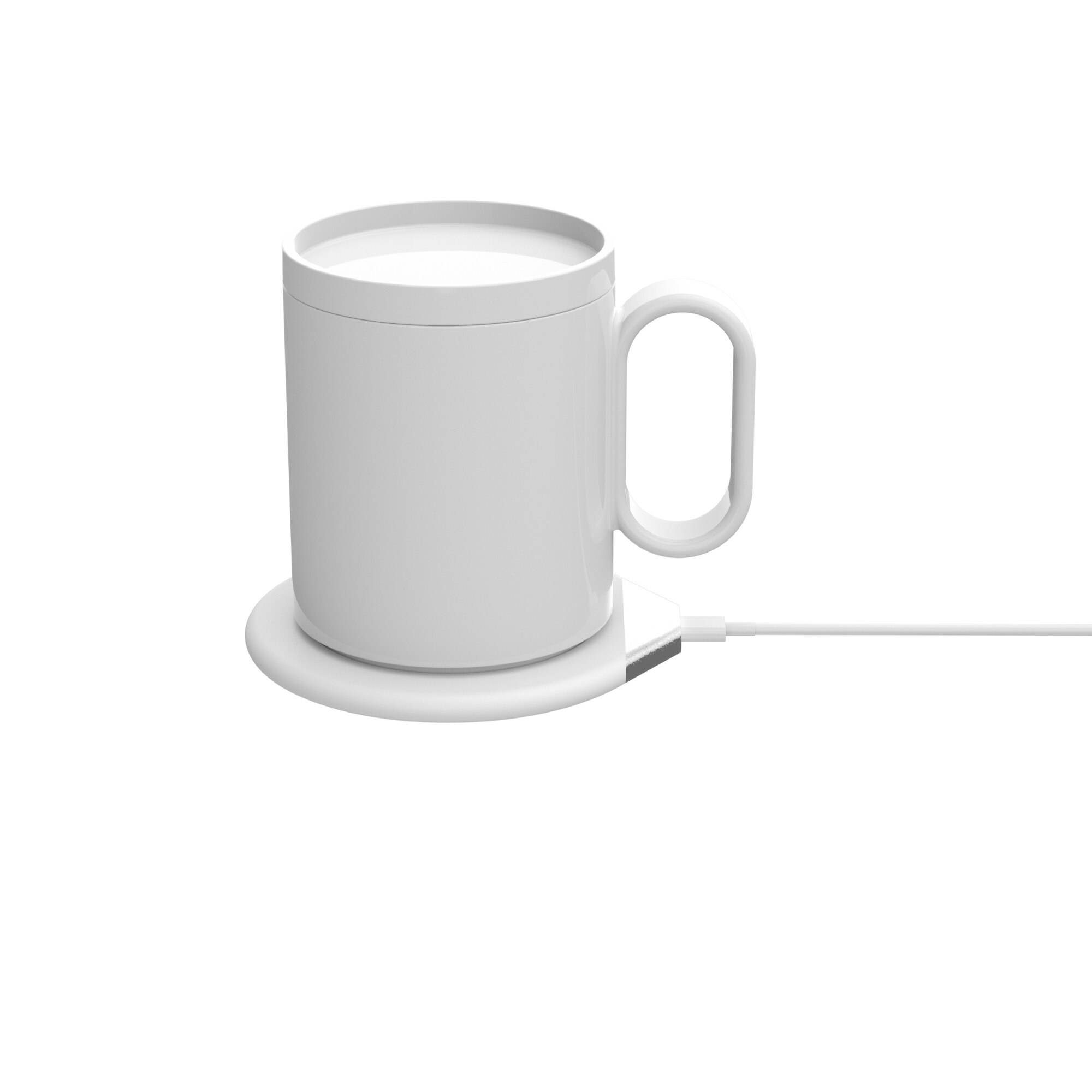 Set cana cafea cu plita + incarcator wireless telefon, ceasca ceramica ...