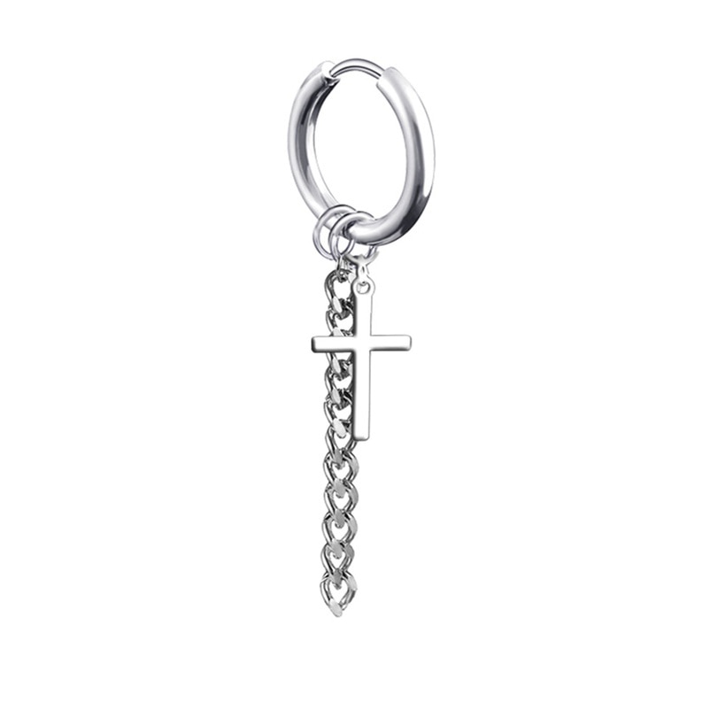 Cercel cruce 4283A titan, Sic Moda, Argintiu - eMAG.ro