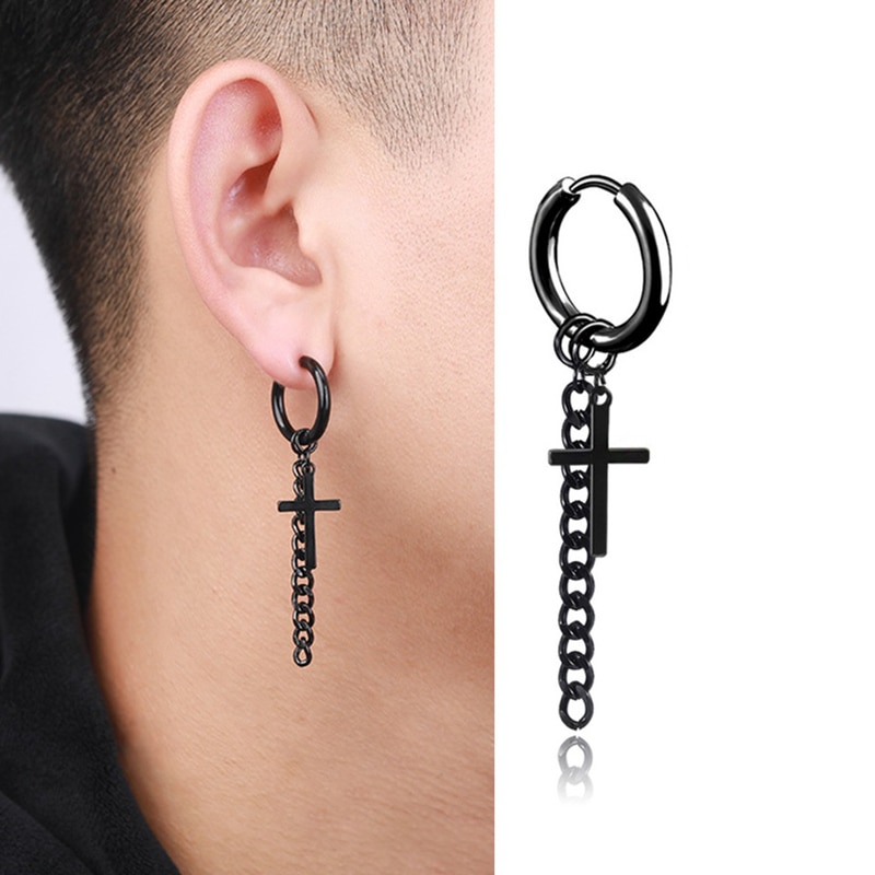 Cercel cruce 4283B titan, Sic Moda, Negru - eMAG.ro