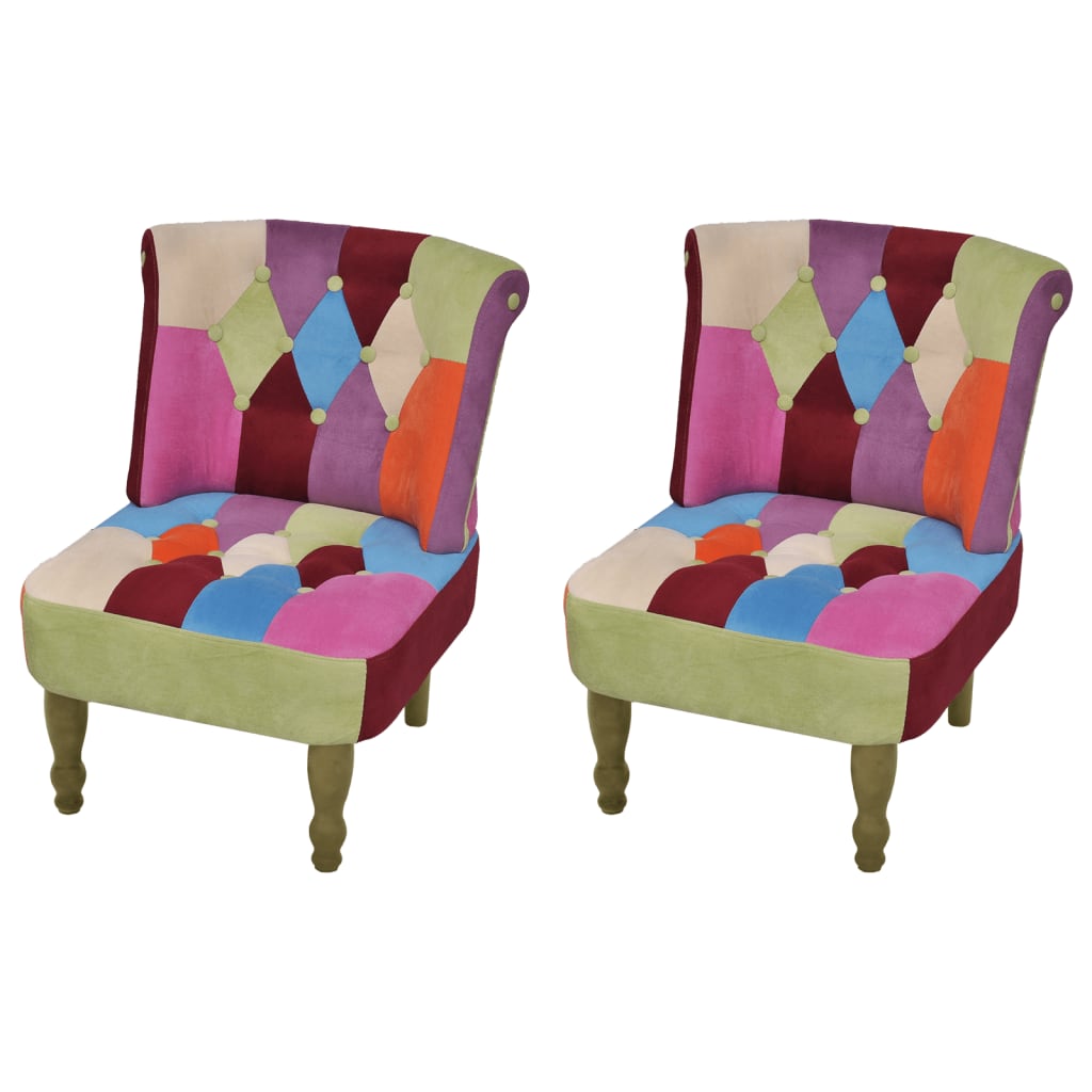 Set fotolii frantuzesti vidaXL, 2 piese, model mozaic, material textil ...