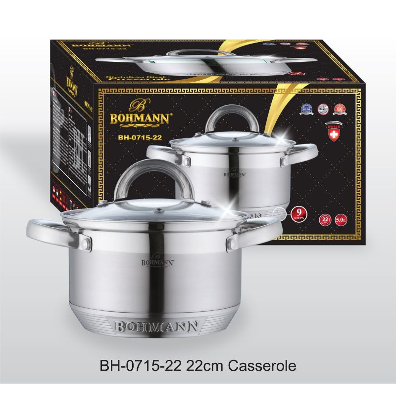 Bohmann BH 0715-20-24 Комплект съдове за готвене от неръждаема стомана ...