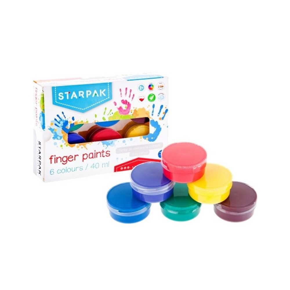Finger Paints, 40ml, 6 culori/set - STARPAK - eMAG.ro