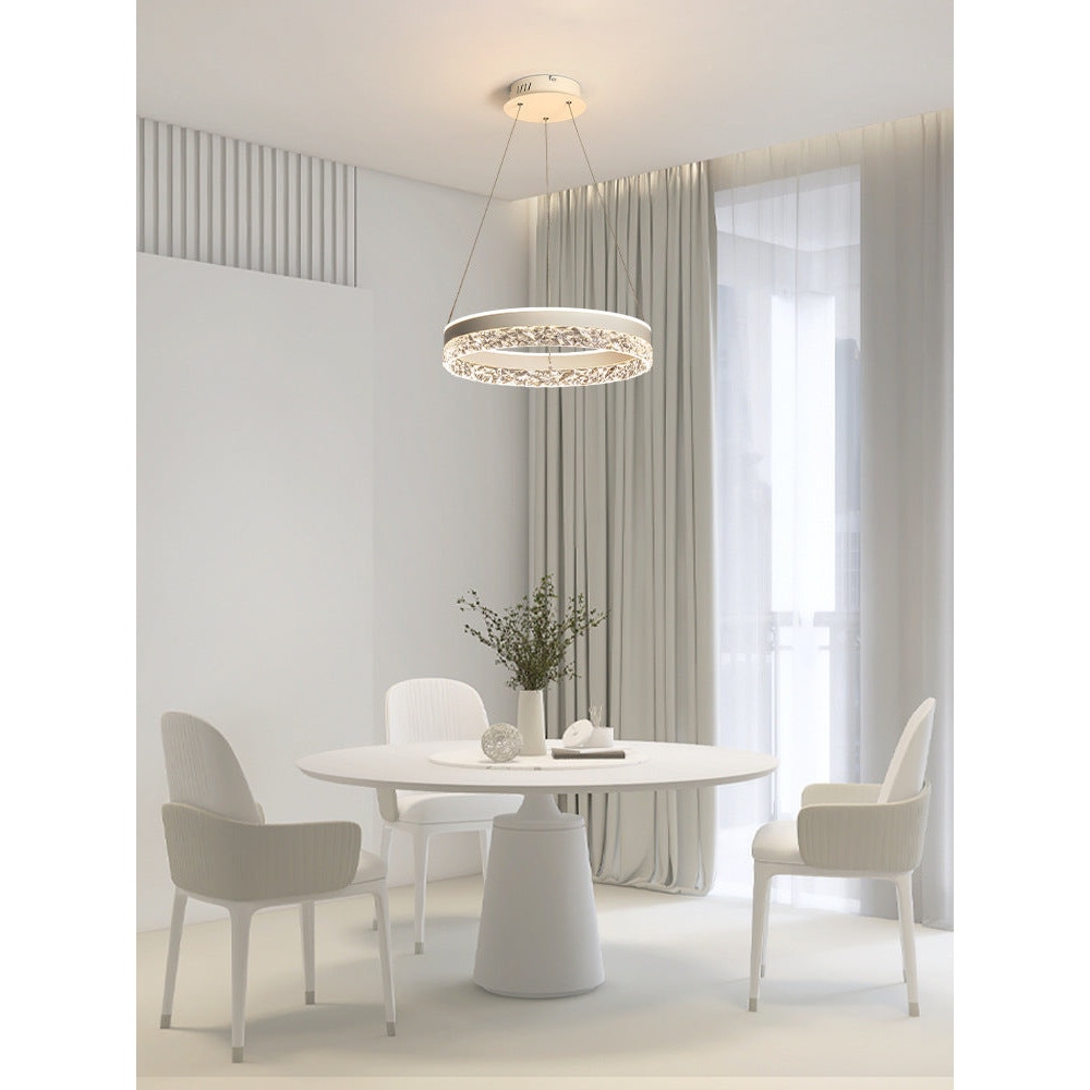 Lustra LED Tip Pendul RFAN, Model 1437WH, Cu Telecomanda, 3 Tipuri De ...